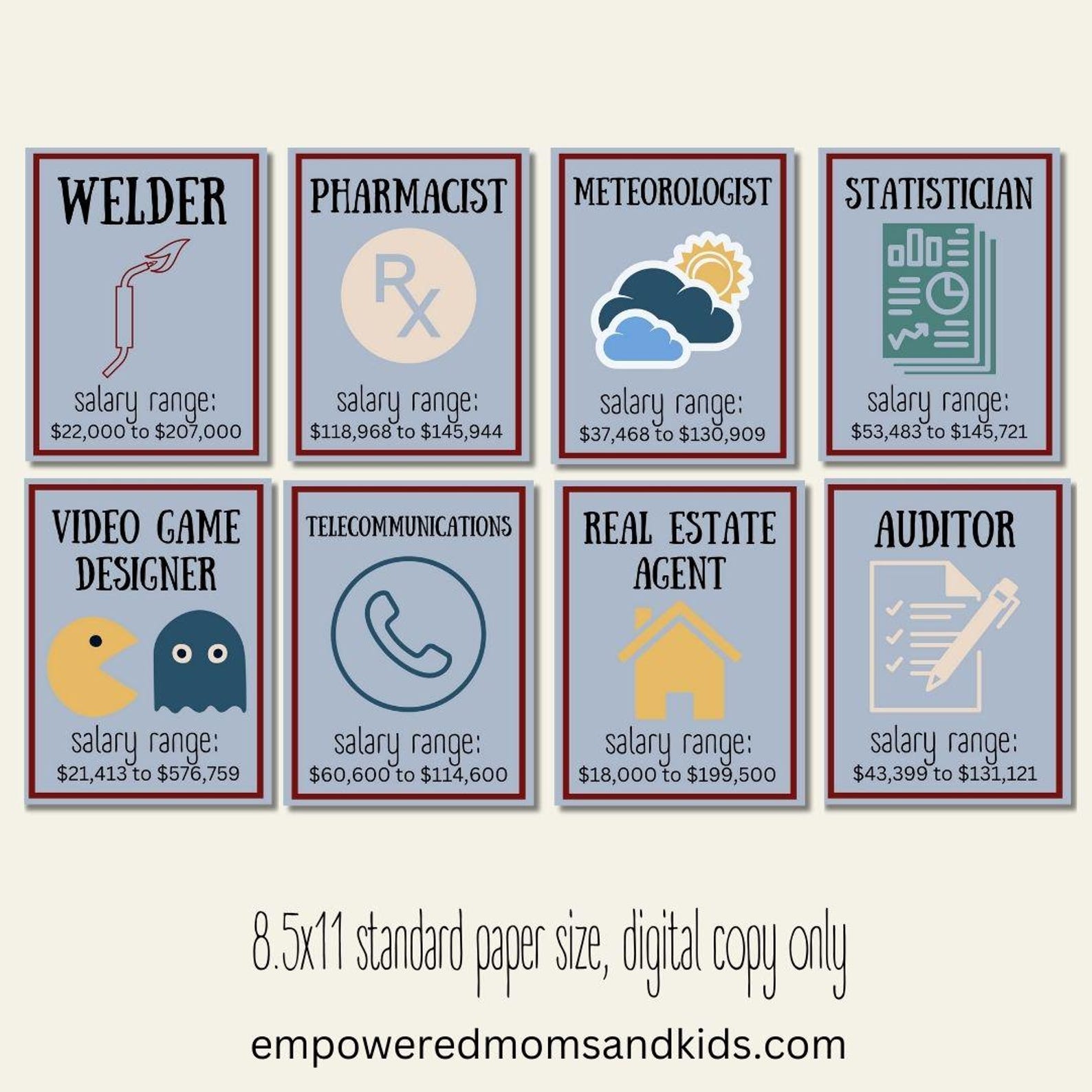 Math Careers Classroom Posters: High School & Middle School (digital ...