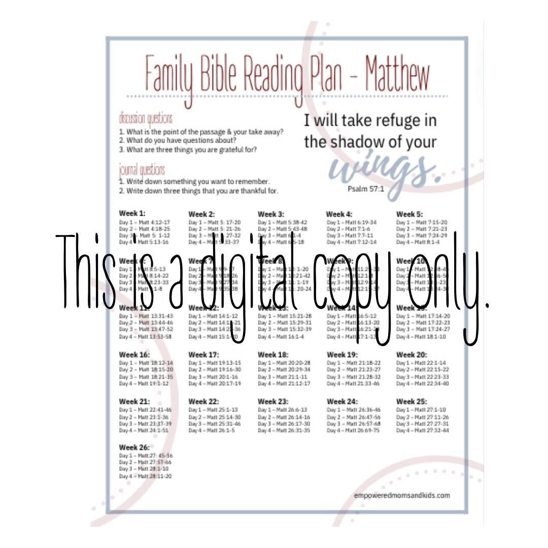 Family Bible Reading Plan | New Testament | Matthew | Parenting Tweens ...