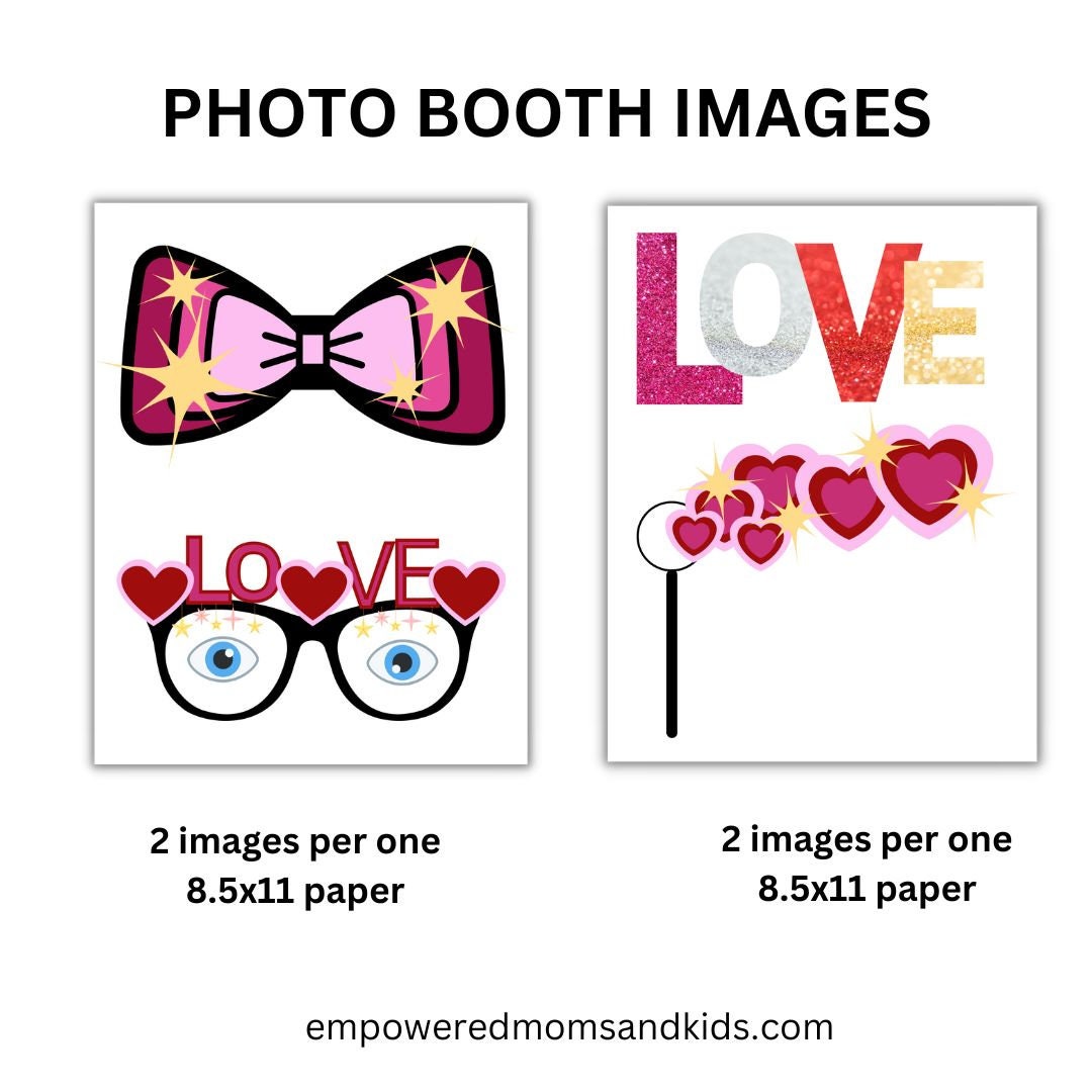 Valentine's Day Party Pack Printables | Banner, Photo Booth, Games ...