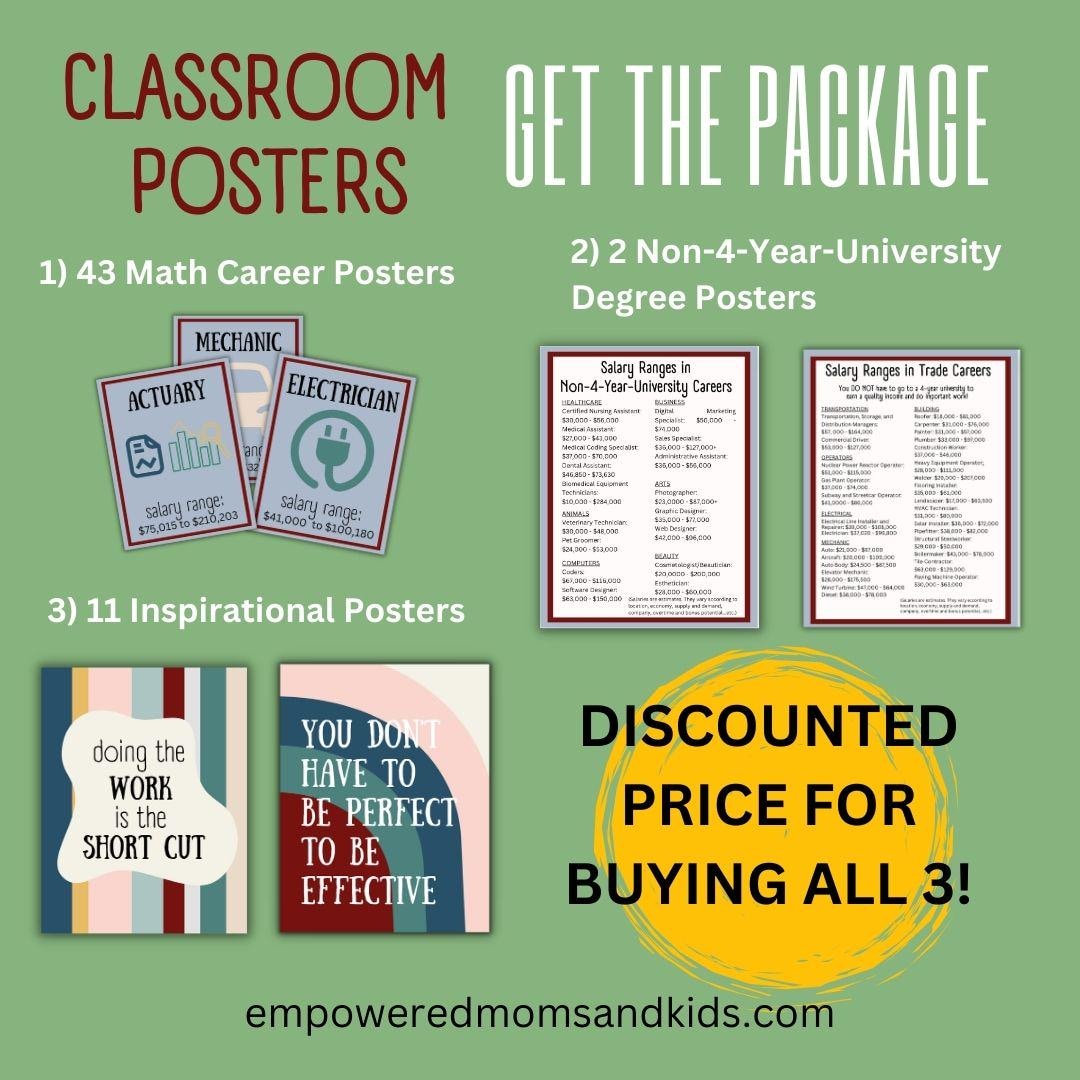 Math Career Posters, Trade and Non-4-year-degree Posters, High School ...
