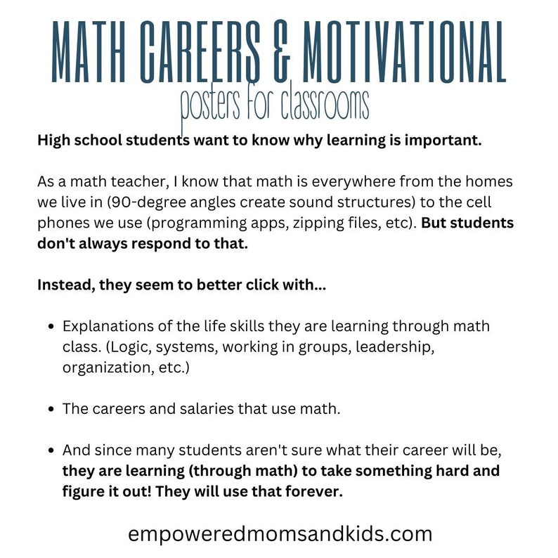 Math Career Posters, Trade and Non-4-year-degree Posters, High School ...