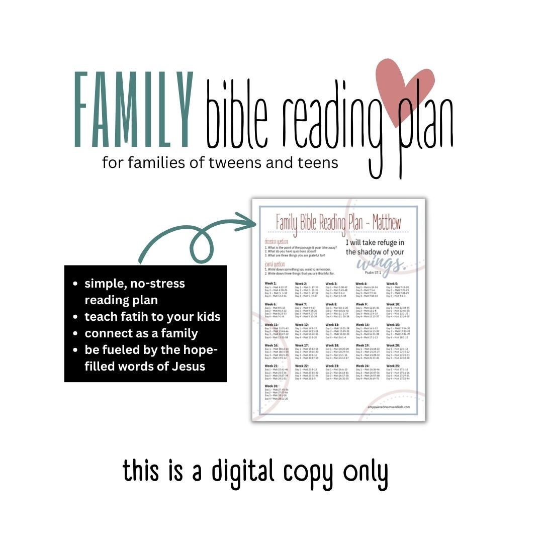 Family Bible Reading Plan | New Testament | Matthew | Parenting Tweens ...