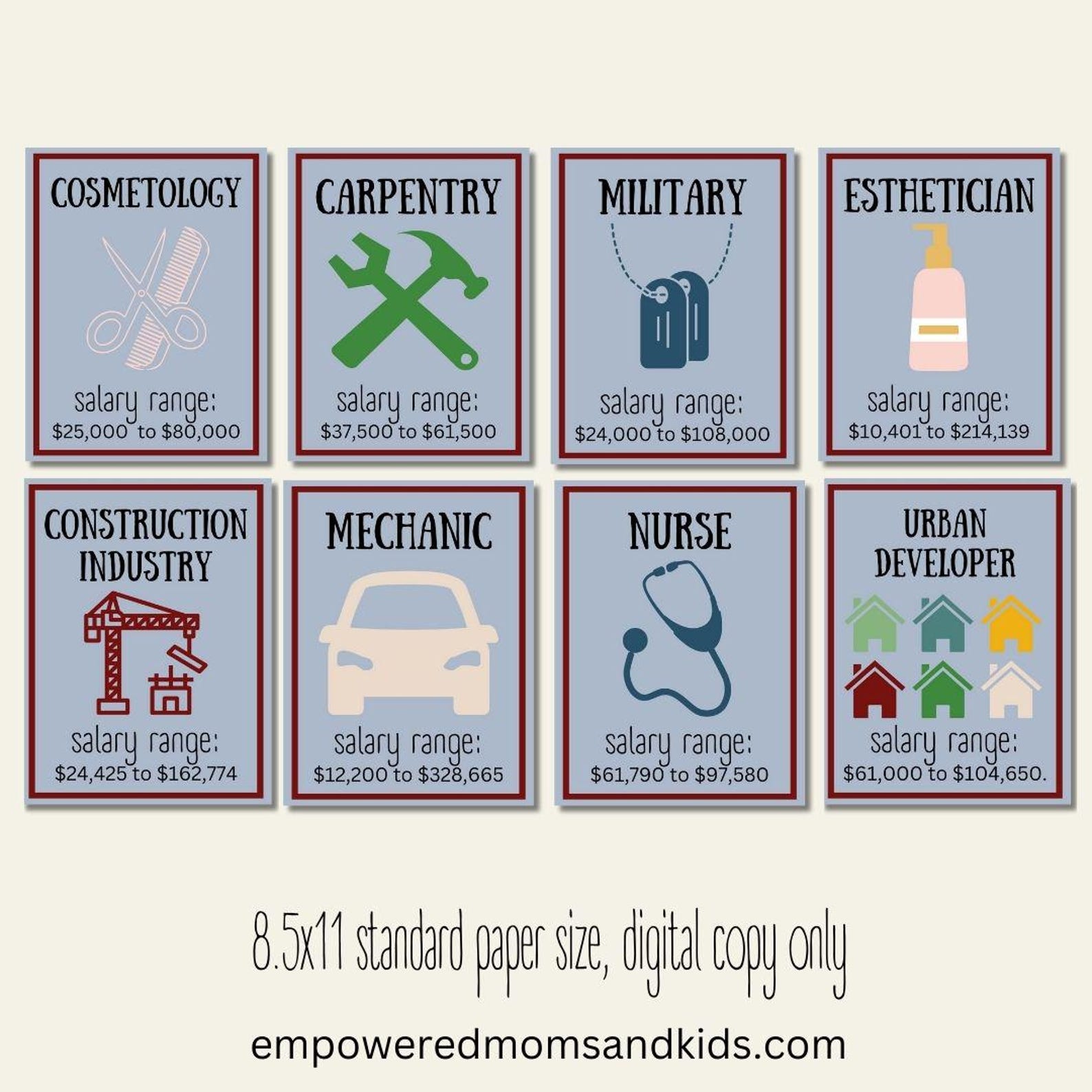 Math Careers Classroom Posters: High School & Middle School (digital ...