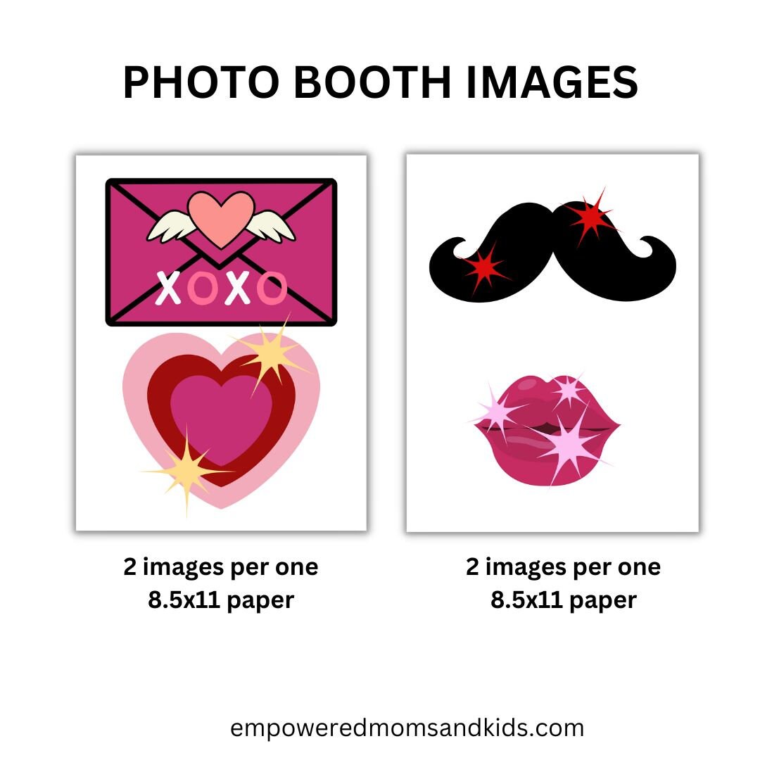 Valentine's Day Party Pack Printables | Banner, Photo Booth, Games ...