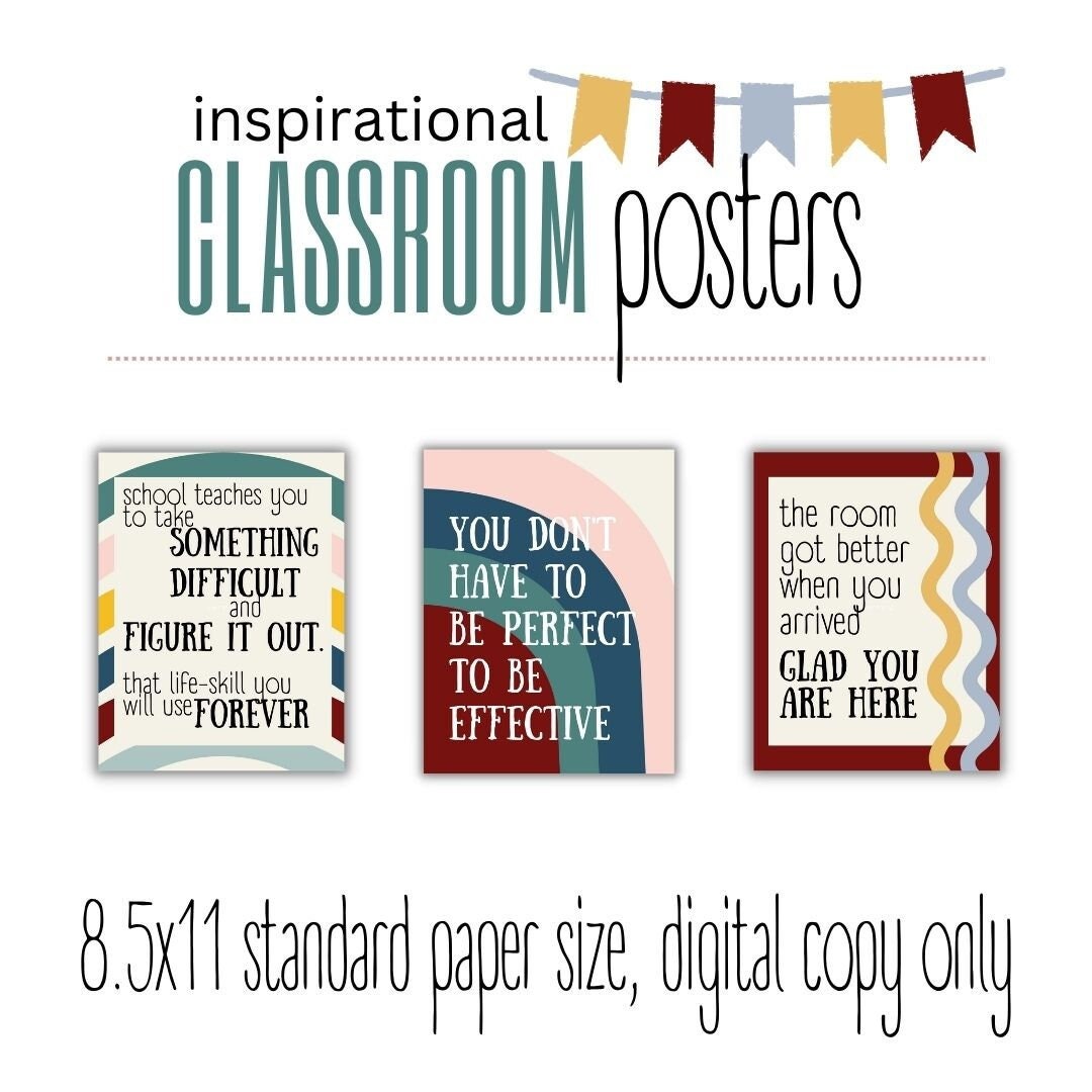 Inspirational, Motivational, Growth Mindset Classroom Posters for ...