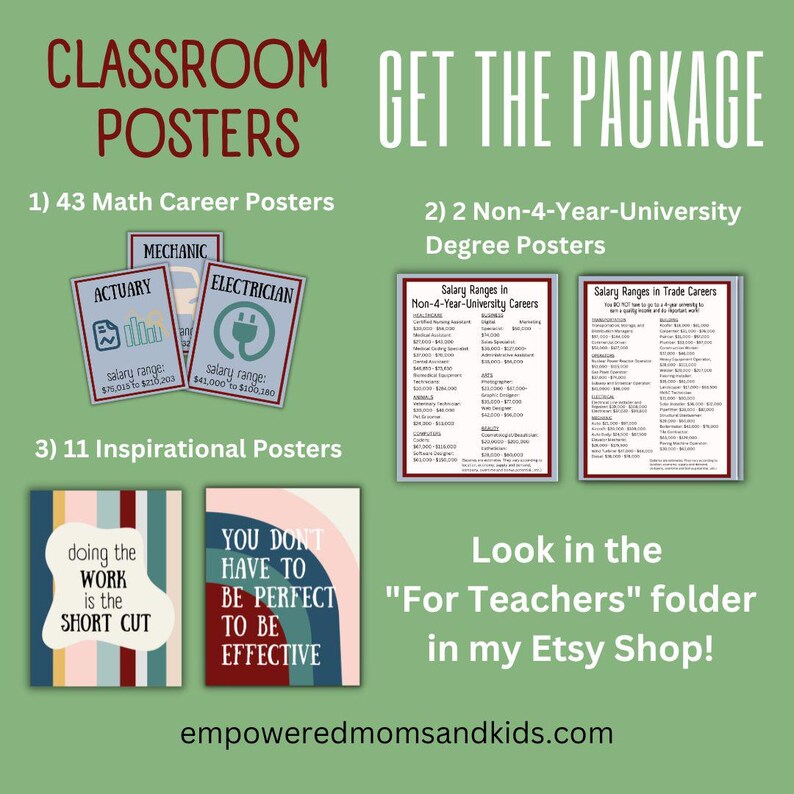Trade & Non-4-year Degree Career Posters: Classroom Decor (digital ...
