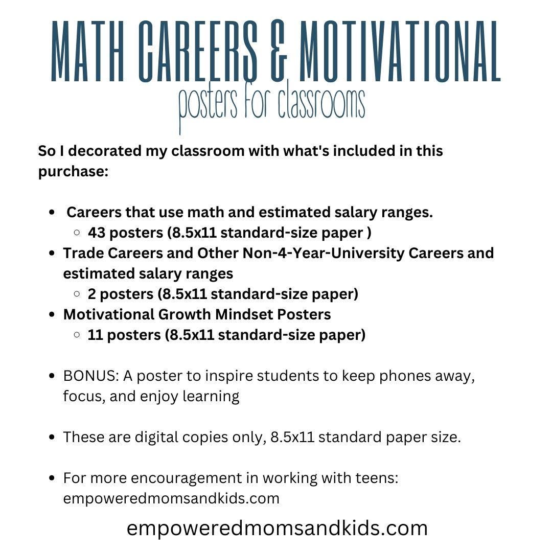 Math Career Posters, Trade and Non-4-year-degree Posters, High School ...