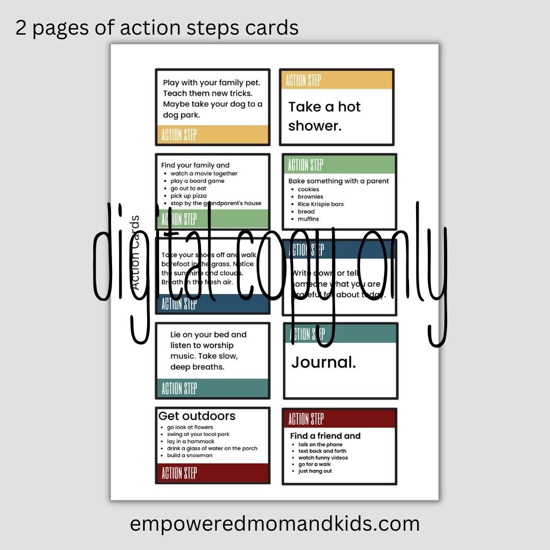 Affirmation Cards, Action Cards, Action Steps Poster for Tweens and ...