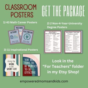 Math Careers Classroom Posters: High School & Middle School (digital ...