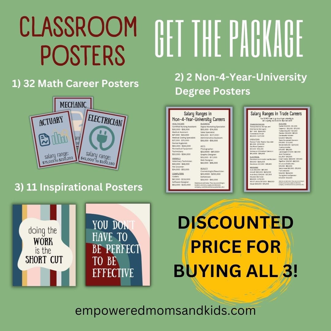 Math Career Posters, Trade and Non-4-year-degree Posters, High School ...