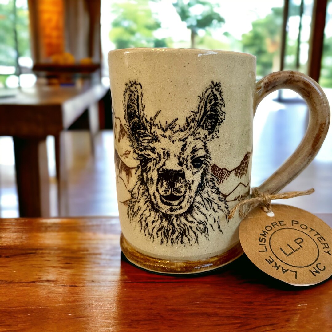 Handsome Llama Pottery Mug Handmade - Etsy