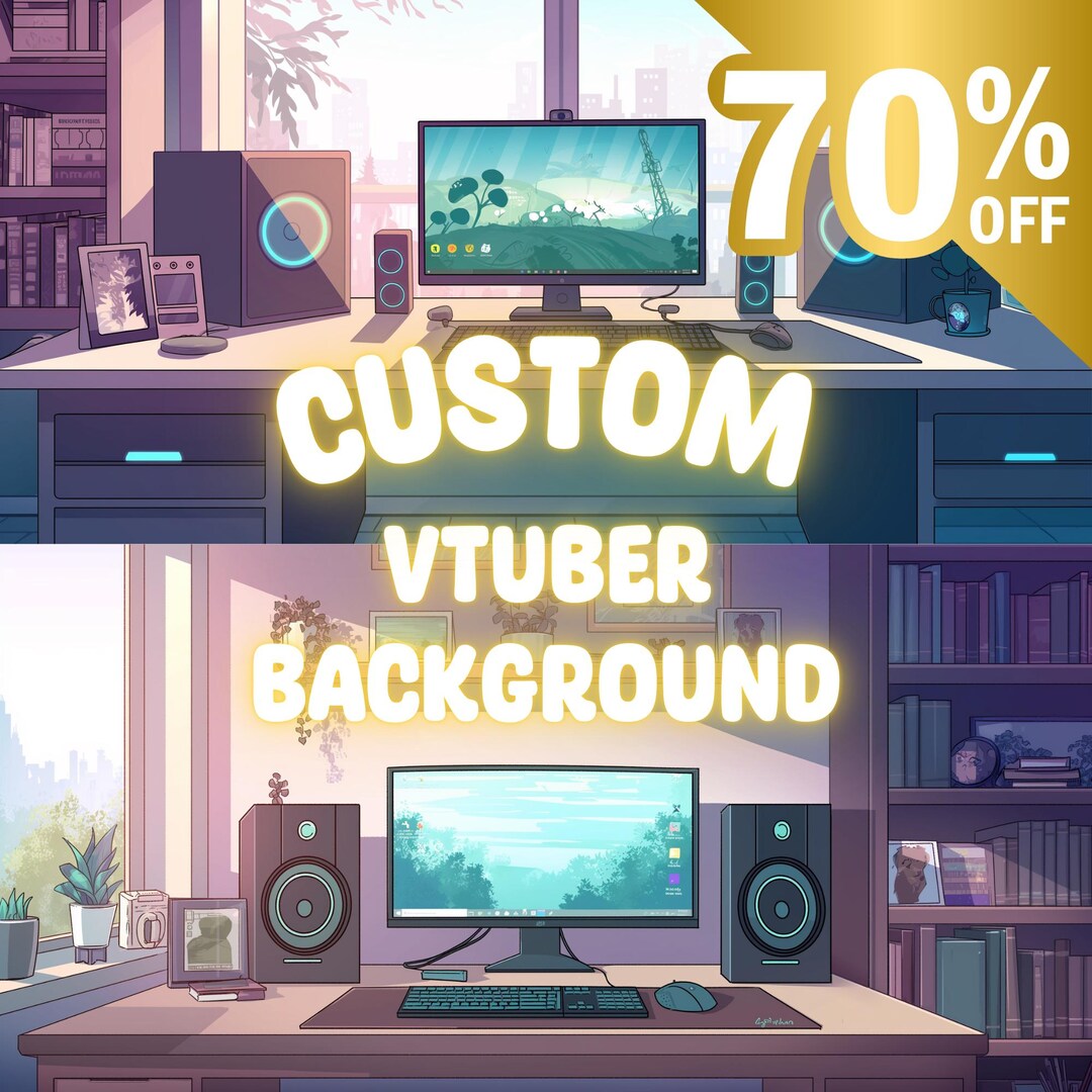 Custom Vtuber Background Background, Animated Stream Background, Cozy ...