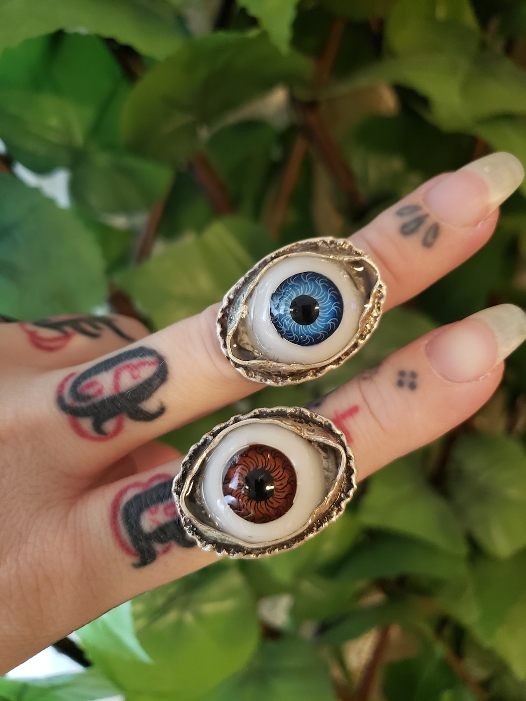 Eyeball Ring. Adjustable. Bright Blue, Grey Blue, Brown, Green, Blue to ...