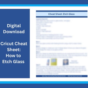 Cricut Cheat Sheet Glass Etching Beginner Guide, Step-by-step ...