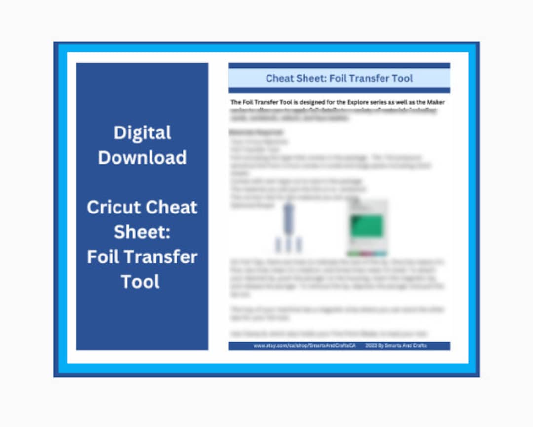 Cricut Cheat Sheet Foil Transfer Tool Step by Step Instructions and ...