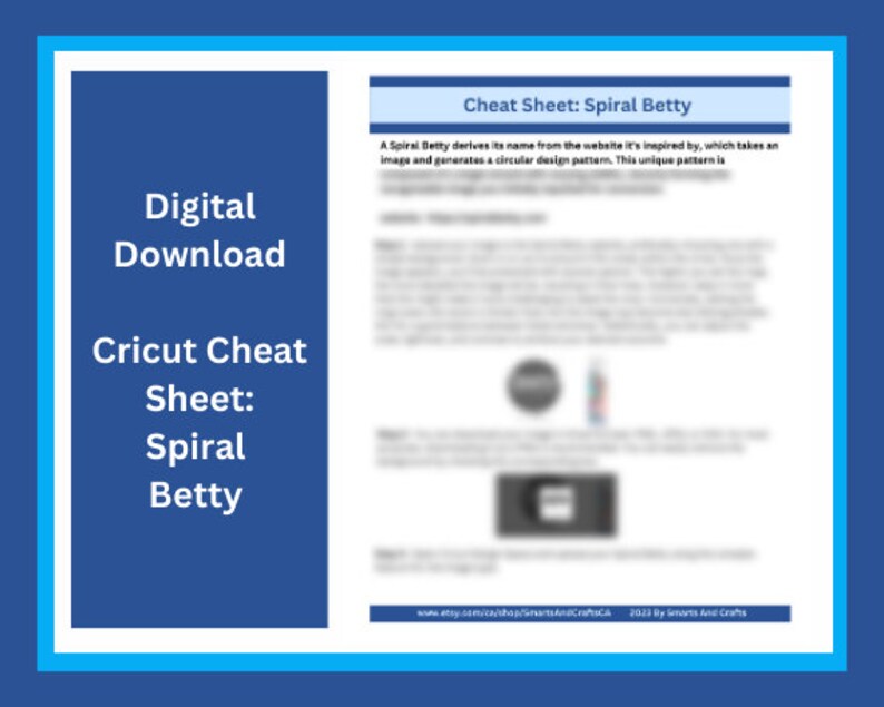 Cricut Cheat Sheet Spiral Betty Creation Made Easy Digital Download ...