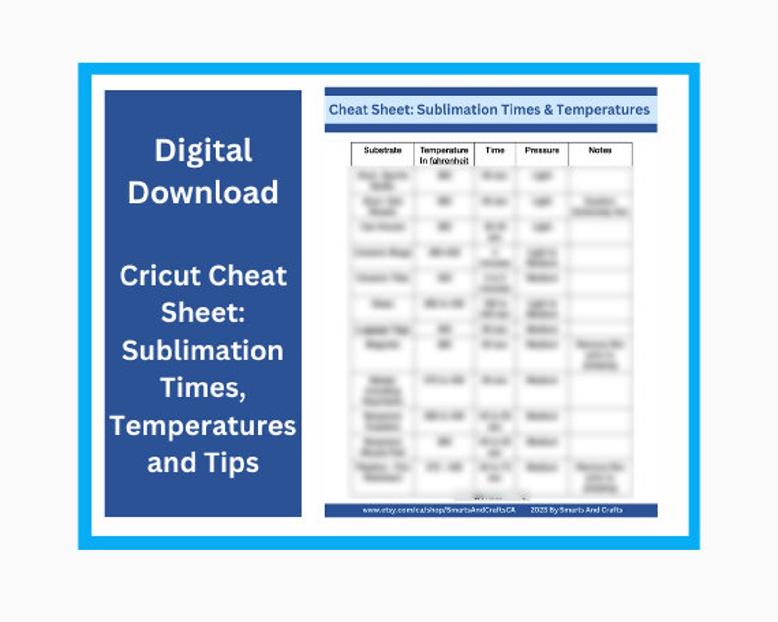 Sublimation Cheat Sheet With Times, Temperatures, and Tips for More ...