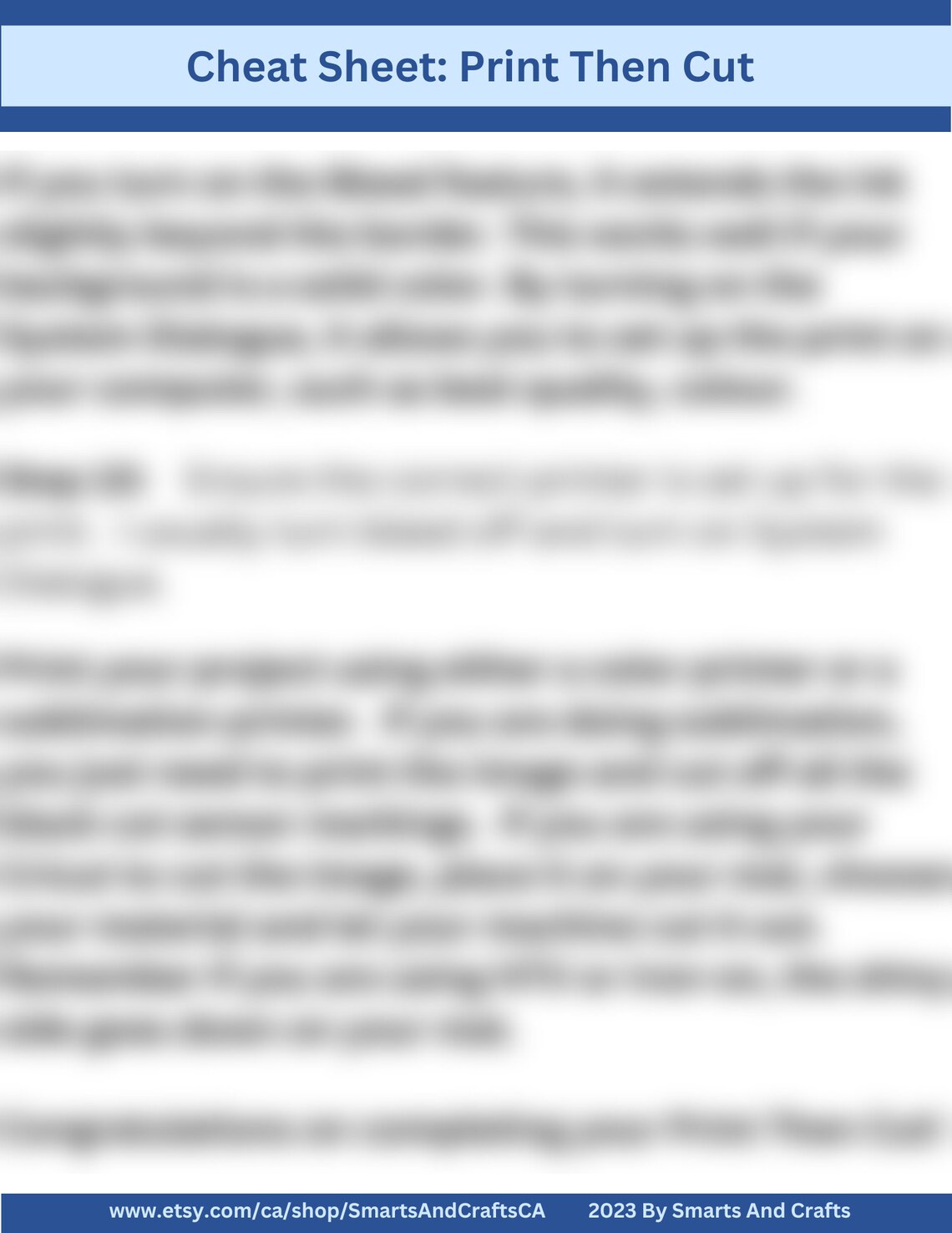 Cricut Cheat Sheet Print Then Cut Directions Digital Download File for ...