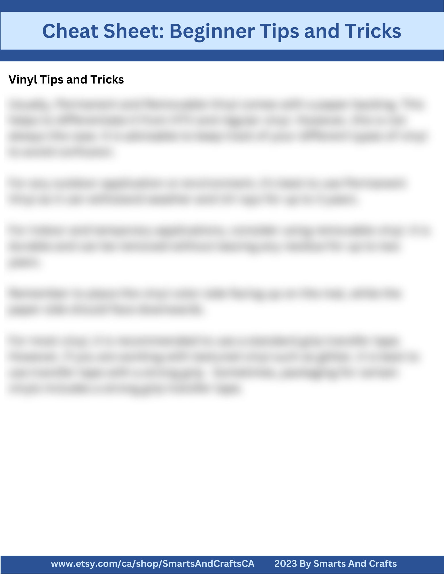 Cricut Cheat Sheet Beginner Materials Tips and Tricks Guide, Digital ...