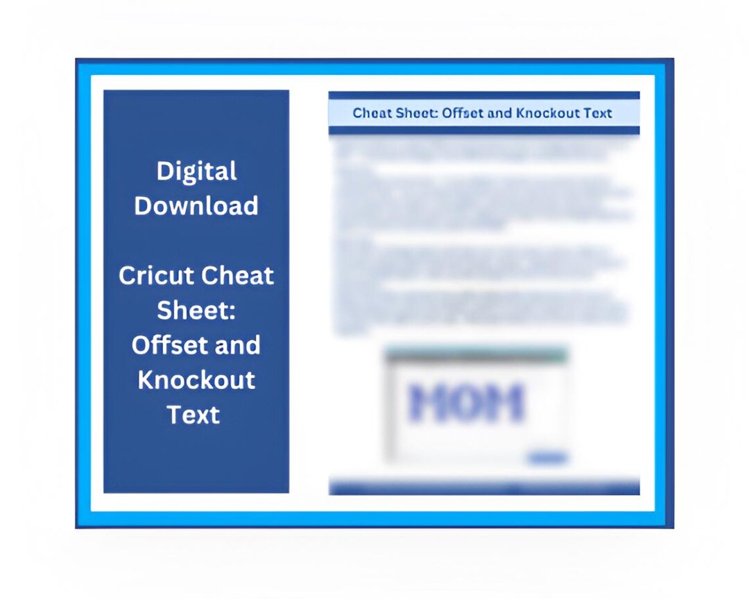 Knockout Text Cricut Cheat Sheet, Offset Instructions for Cricut Maker ...