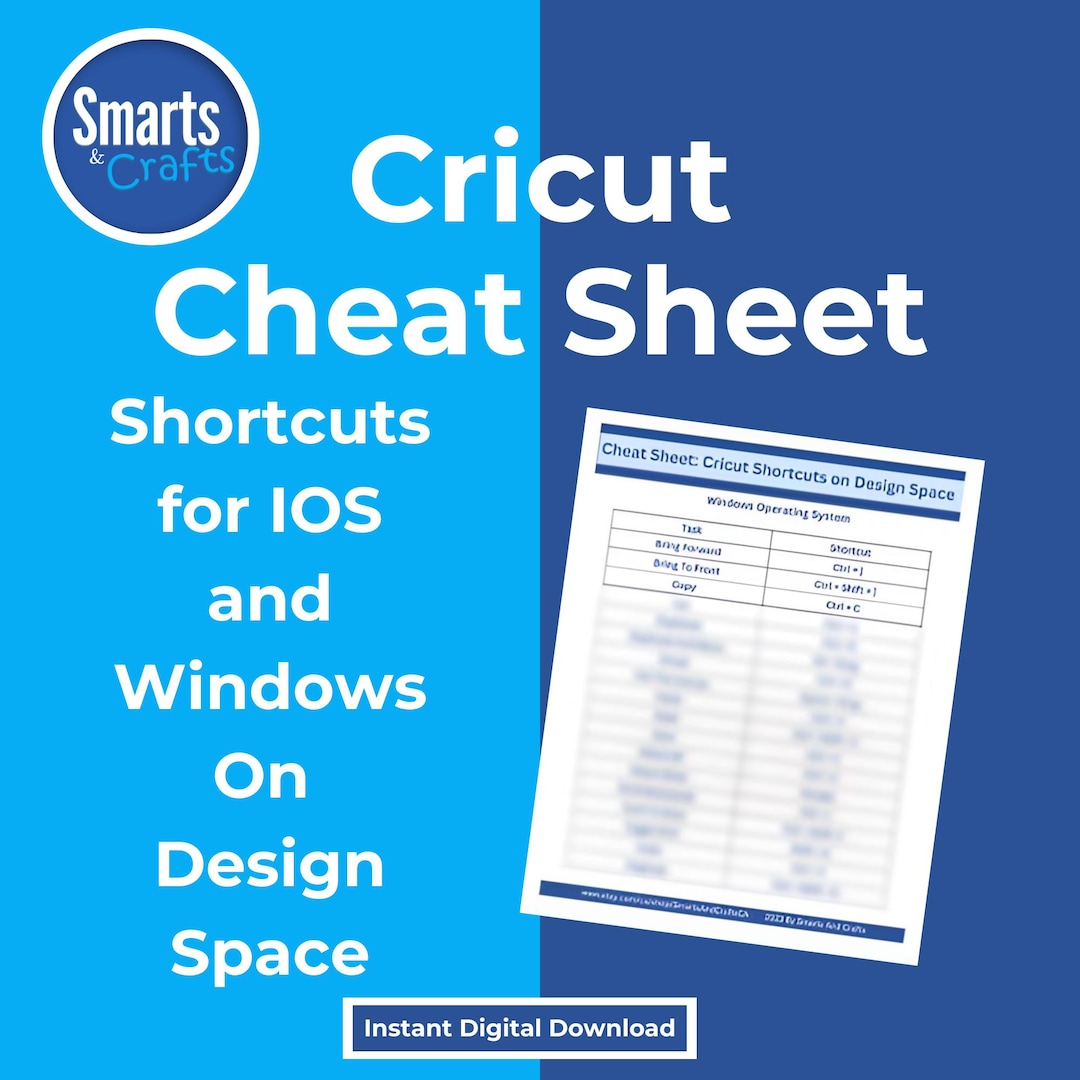 Cricut Cheat Sheet Shortcuts for Mac and Windows Ultimate Design Space ...