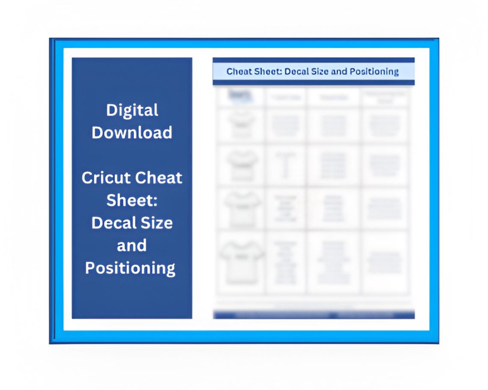 Cricut Cheat Sheet and Decals Positioning Chart Digital Download File ...
