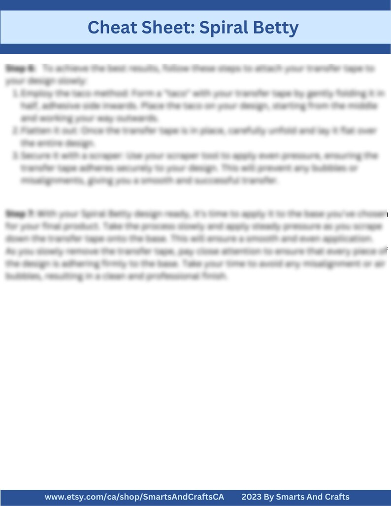 Cricut Cheat Sheet Spiral Betty Creation Made Easy Digital Download ...