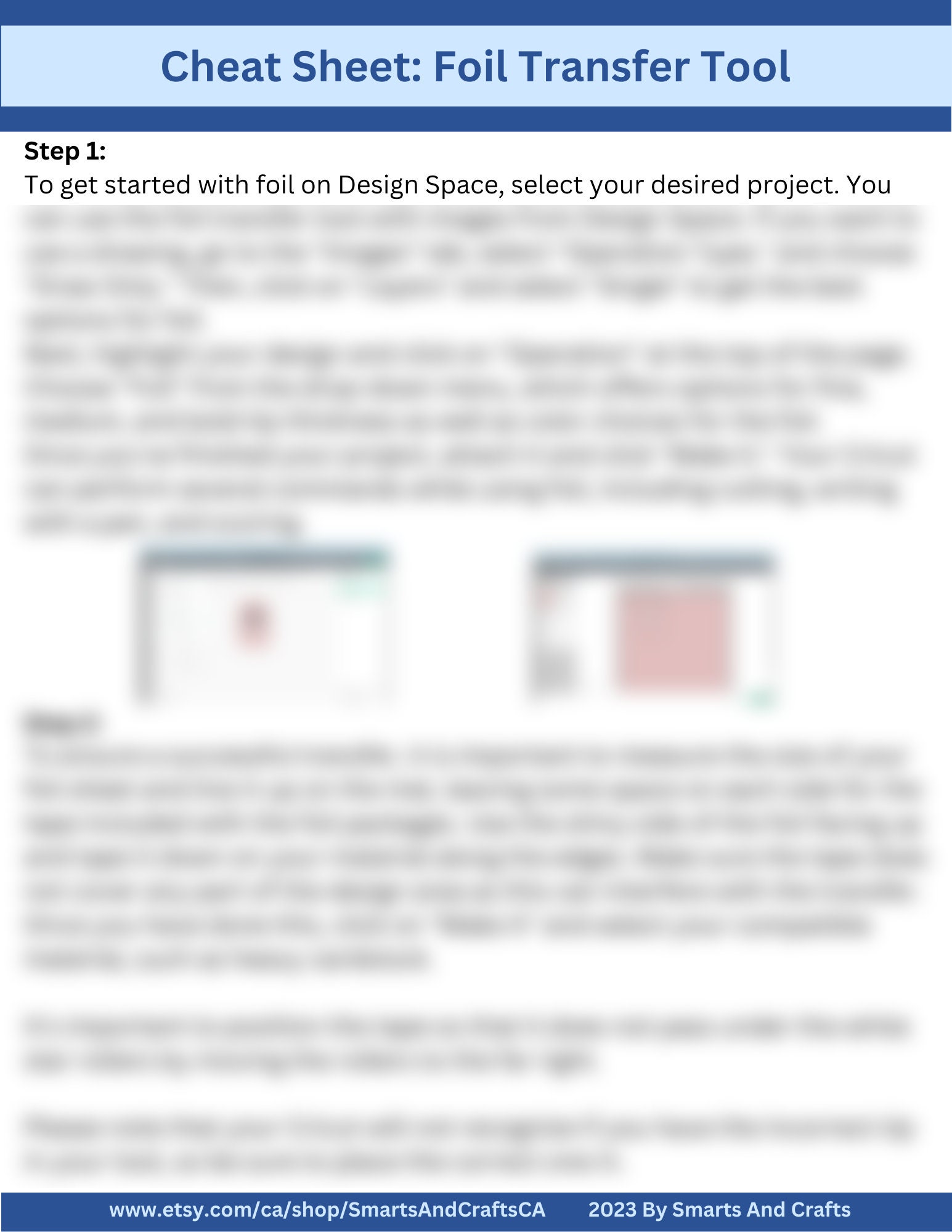 Cricut Cheat Sheet Foil Transfer Tool, Step Instructions Tips for ...