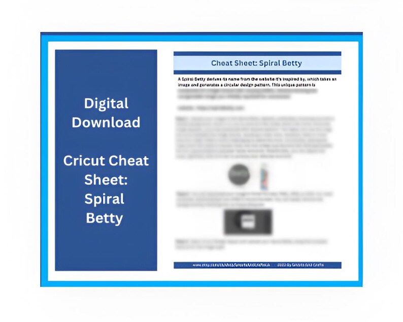 Cricut Cheat Sheet Spiral Betty Creation Made Easy Digital Download ...