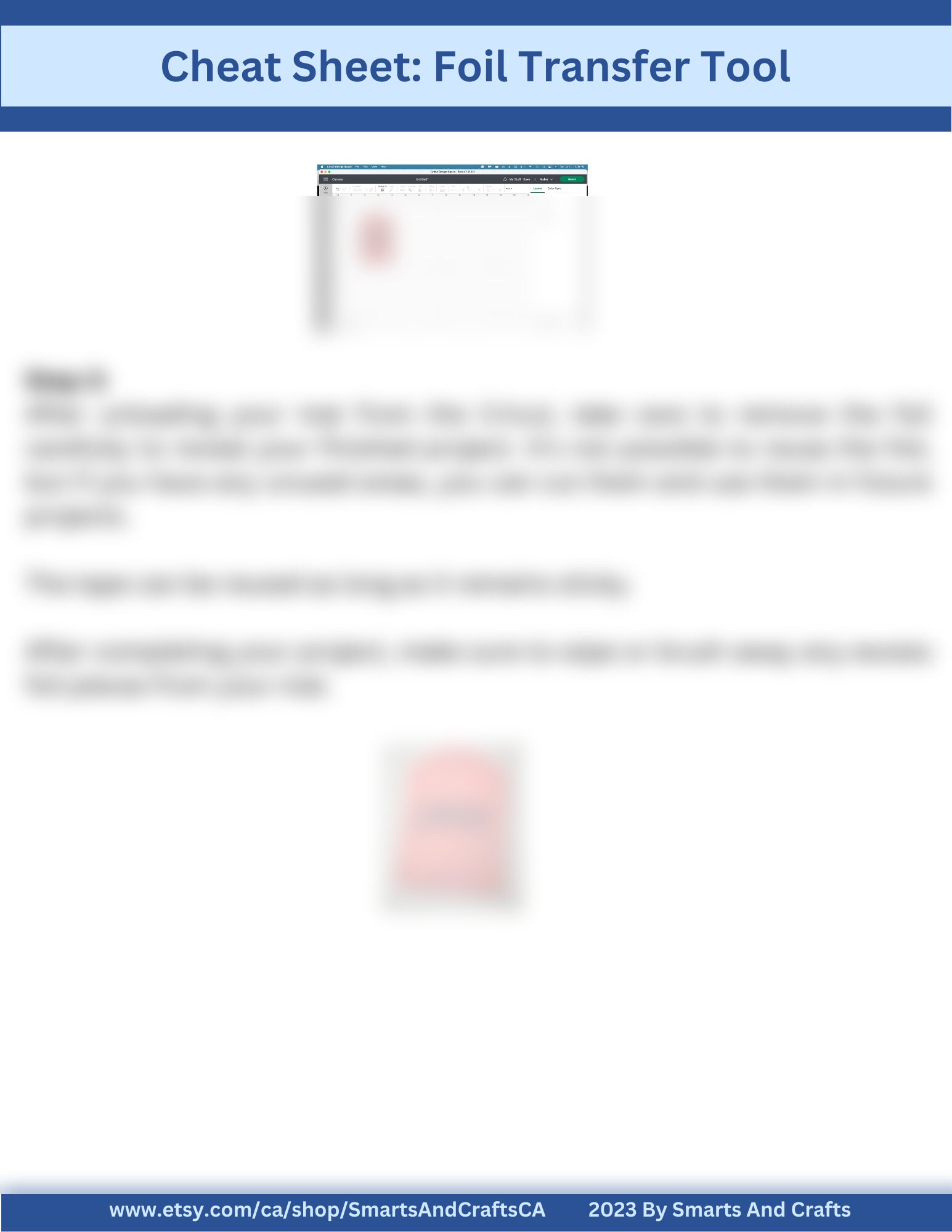 Cricut Cheat Sheet Foil Transfer Tool Step by Step Instructions and ...