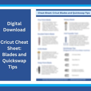 Cricut Cheat Sheet Blades Digital Download Craft With - Etsy