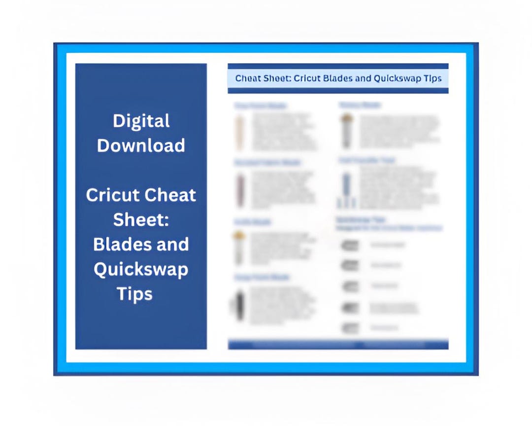 Cricut Cheat Sheet Blades Digital Download for Explore Air, Cricut ...