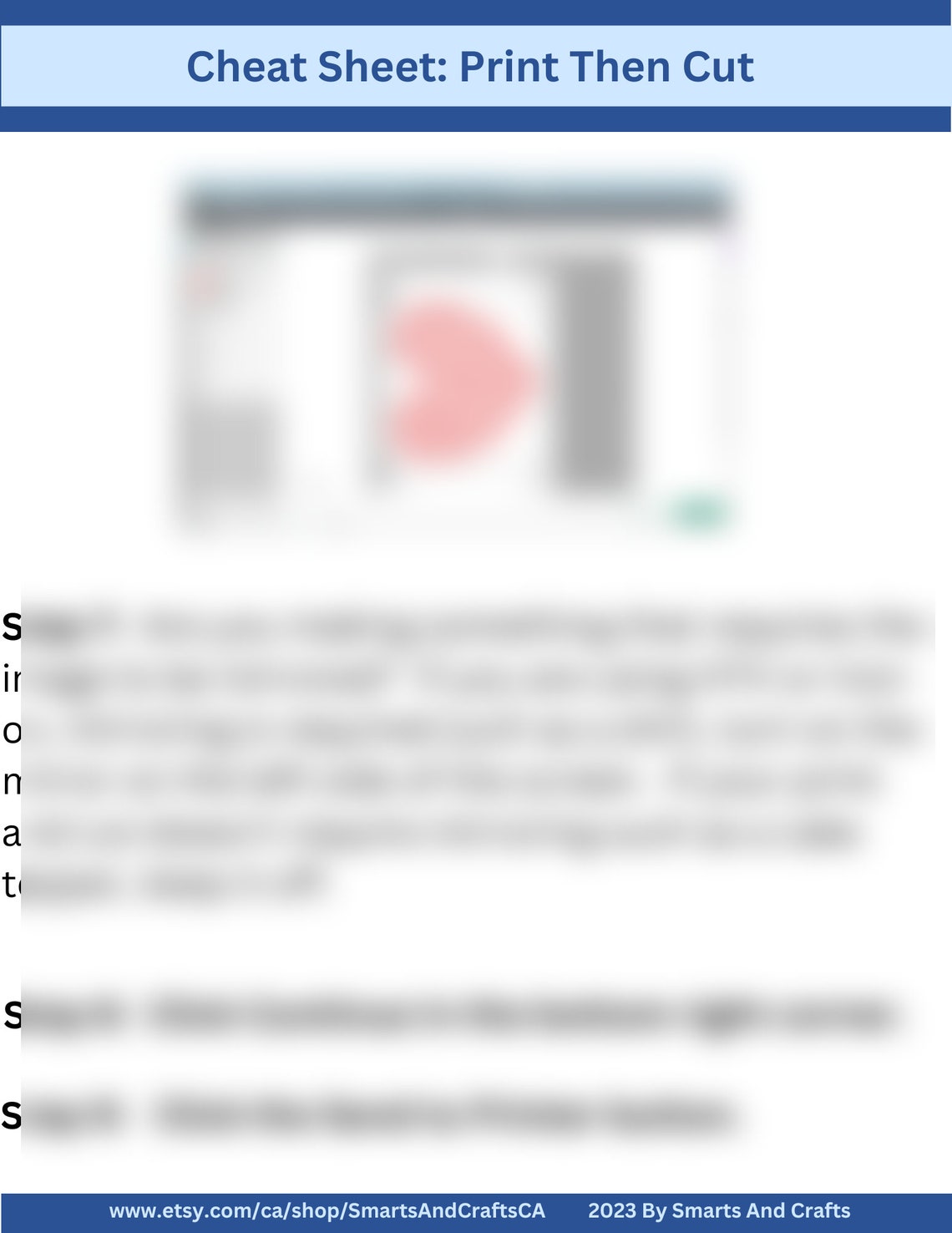 Cricut Cheat Sheet Print Then Cut Directions Digital Download File for ...