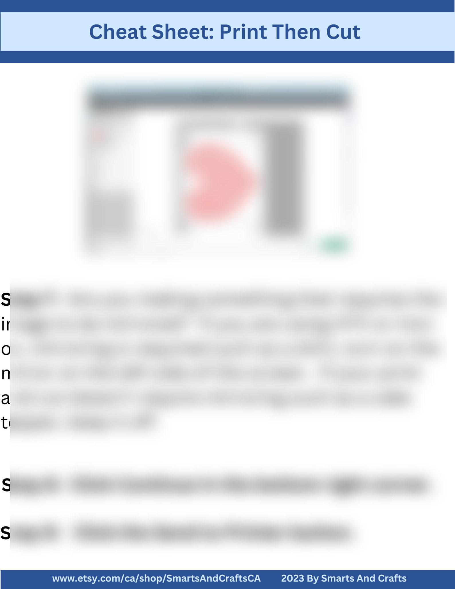 Cricut Cheat Sheet Print Then Cut Directions for Beginners Digital ...