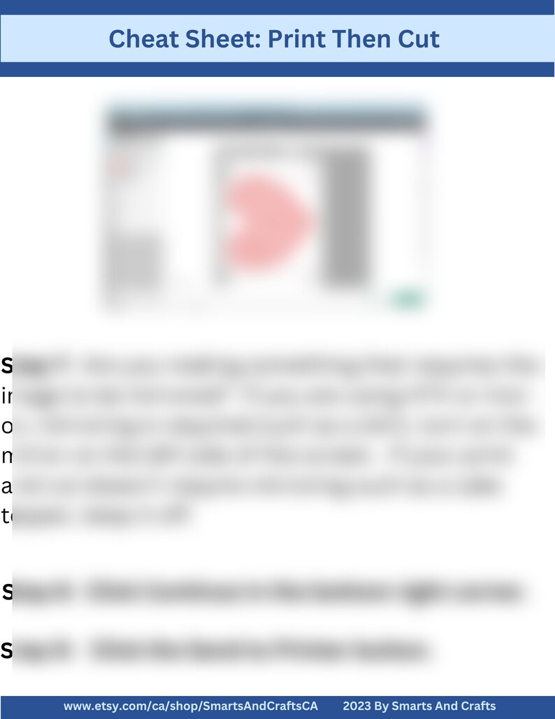 Cricut Cheat Sheet Print Then Cut Directions for Beginners Digital ...