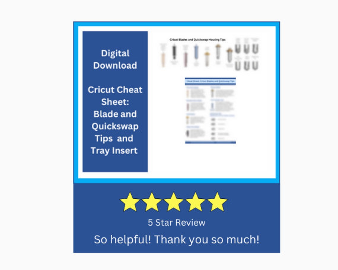 Cricut Cheat Sheet and Decals Positioning Chart Digital Download File ...