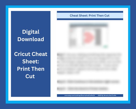 Cricut Cheat Sheet Print Then Cut Directions Digital Download - Etsy ...