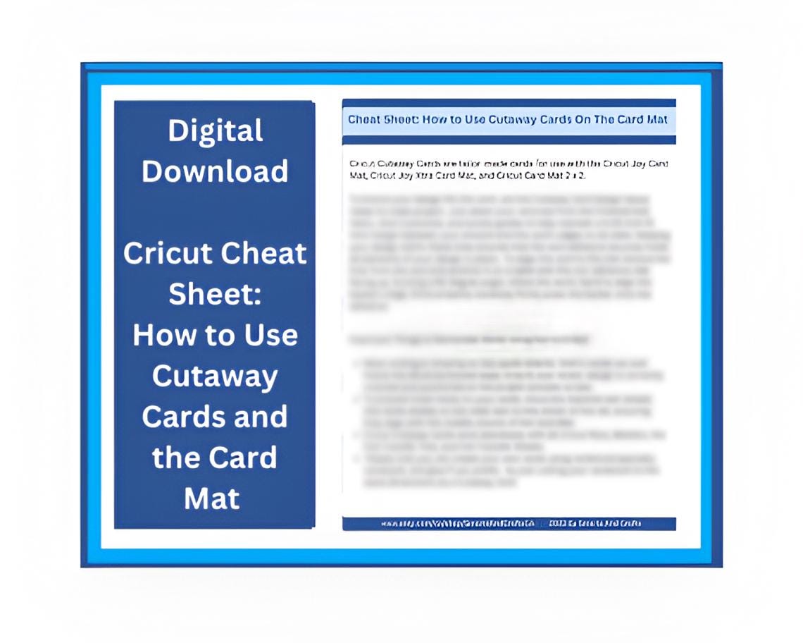 Cricut Cheat Sheet for Cutaway Cards Card Mat Digital Download Cricut ...