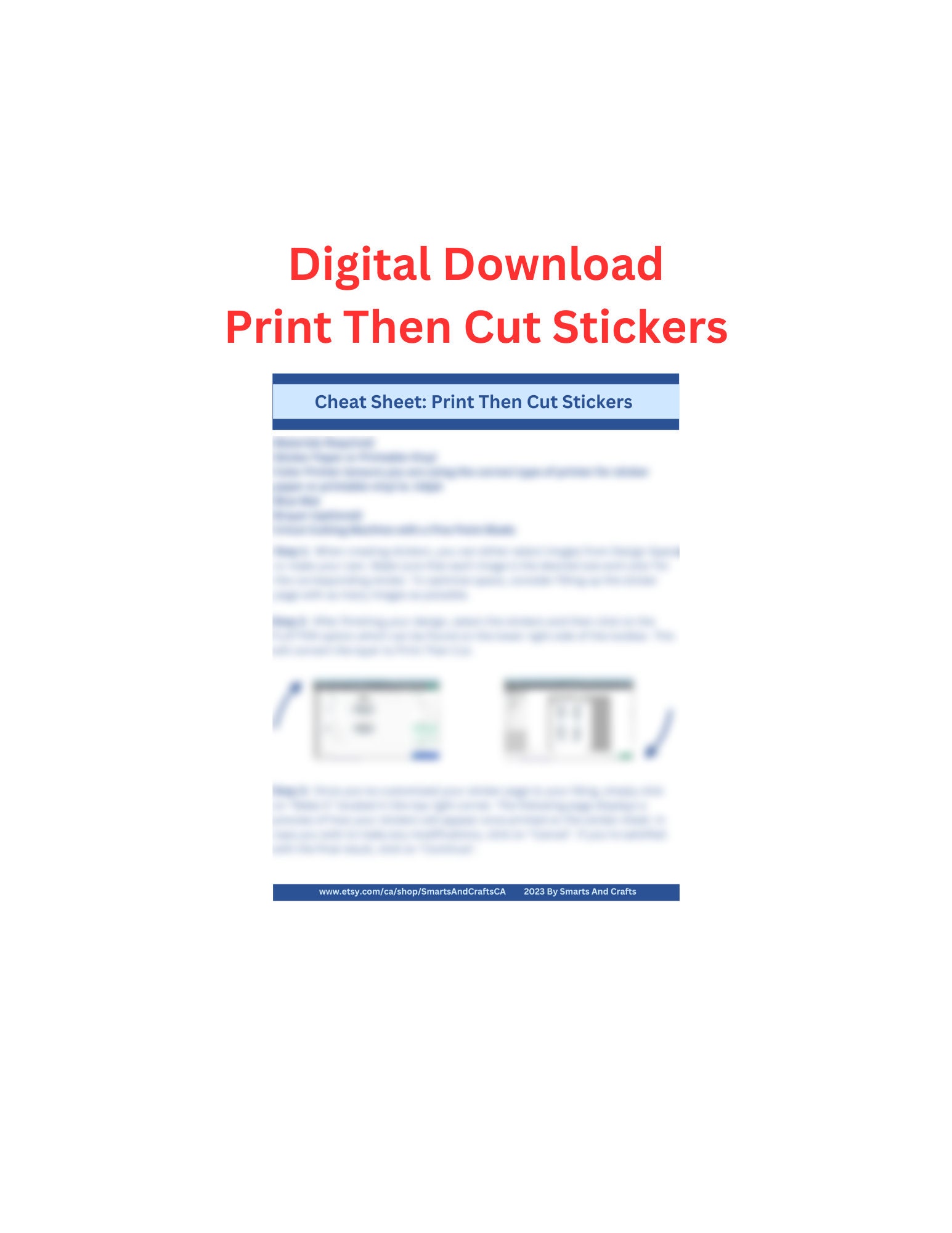 Cricut® Cheat Sheet Print Then Cut Stickers Guide Project - Etsy