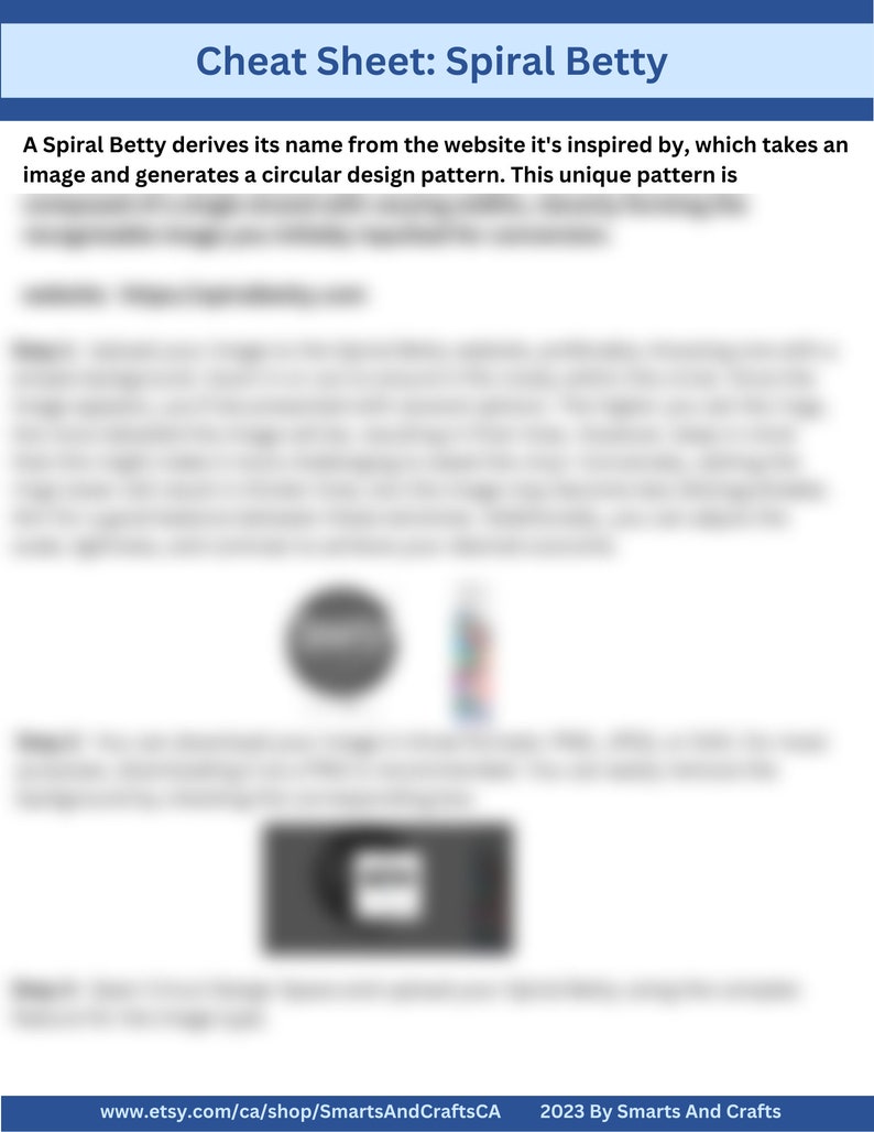 Cricut Cheat Sheet Spiral Betty Creation Made Easy Digital Download ...