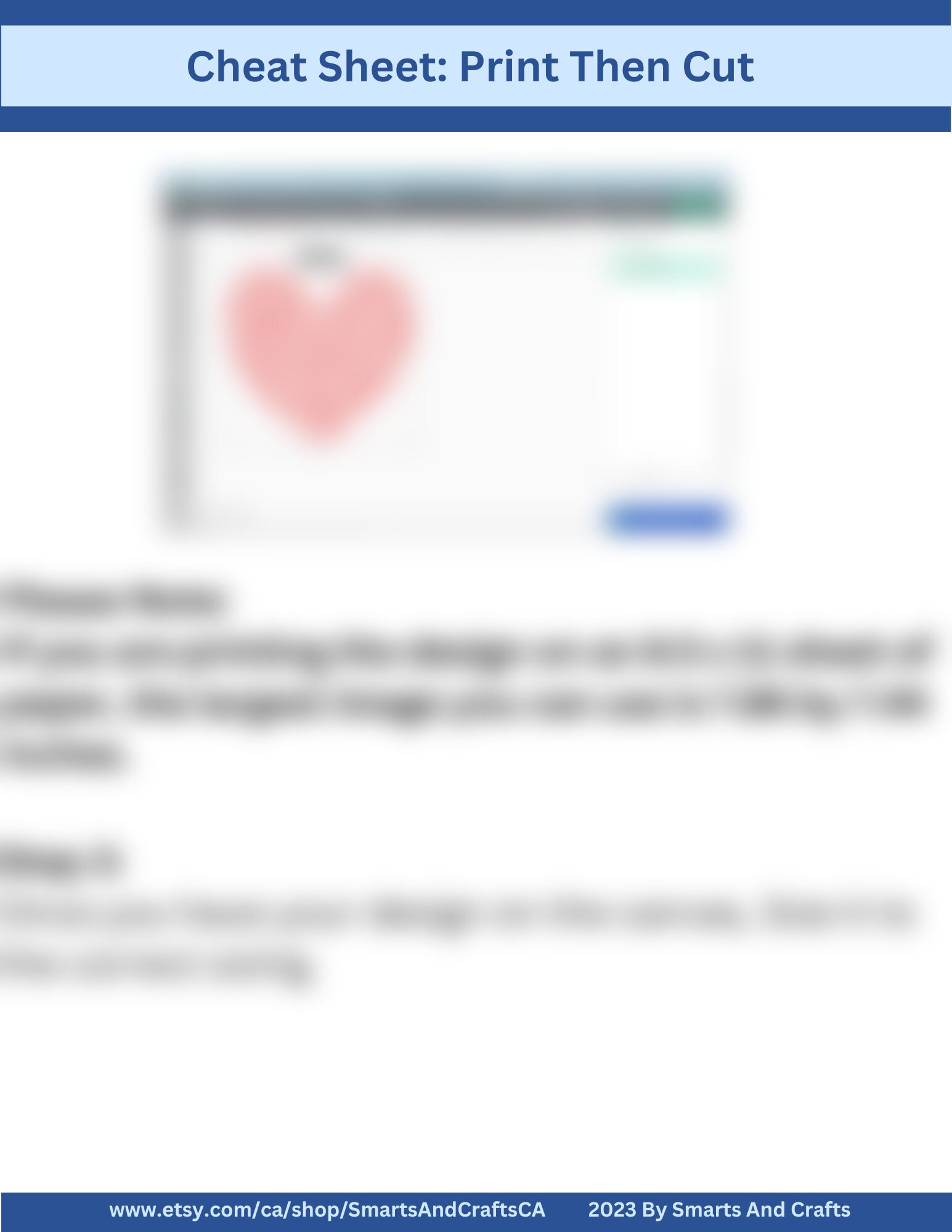 Cricut Cheat Sheet Print Then Cut Directions for Beginners Digital ...
