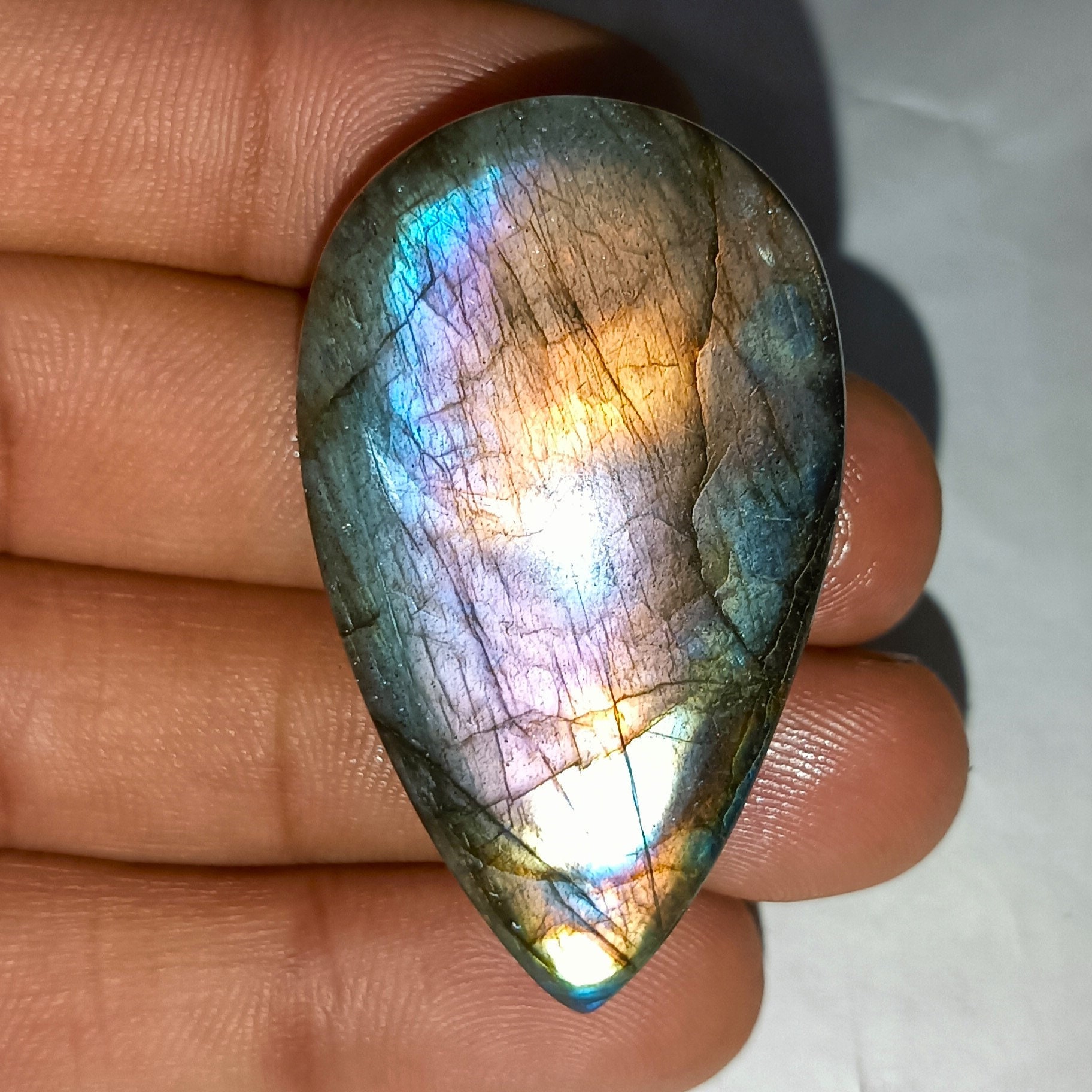Awesome Purple Fire Labradorite Gemstone Cabochon Rare Quality ...