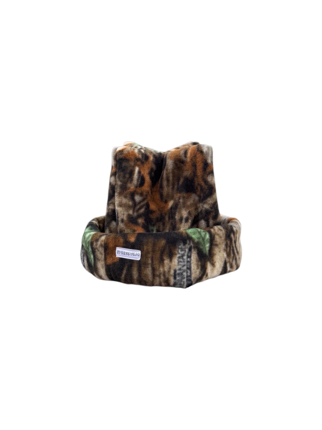 Handmade Fleece Beanie (4-point Style) • Camo on Brown • Warm Winter ...