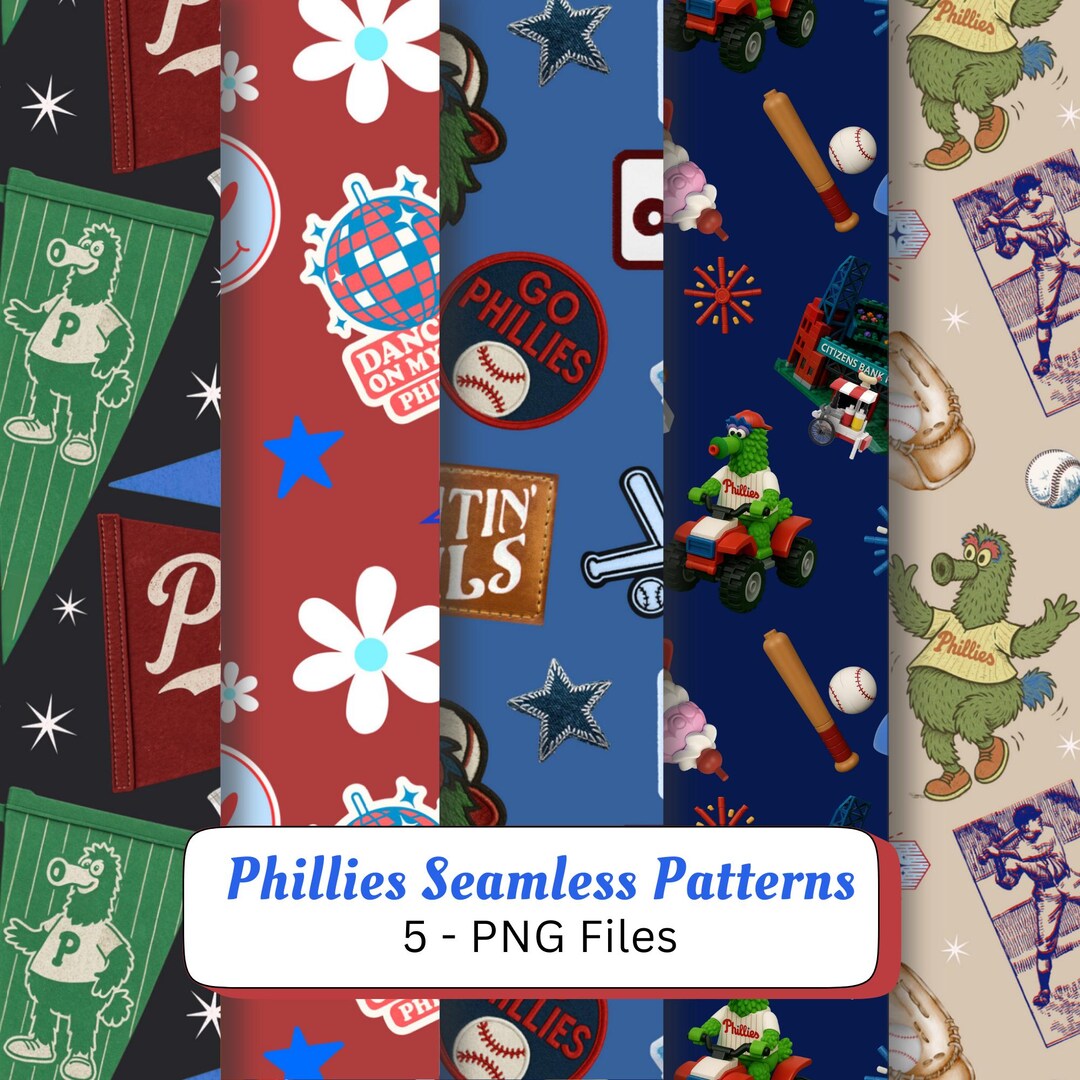 Phillies Seamless Patterns - PNG Download - Etsy