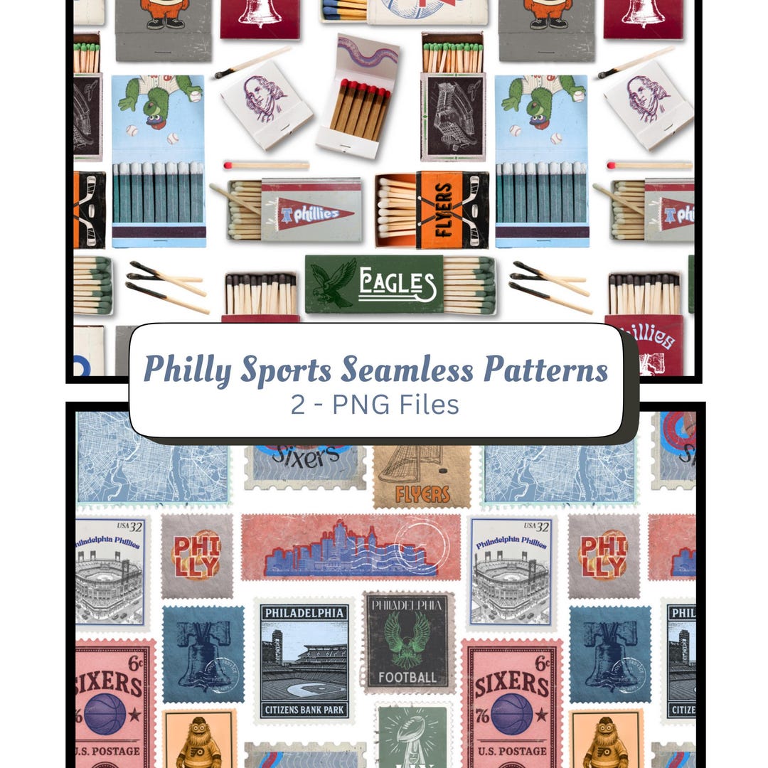 Philly Sports Seamless Vintage Patterns - PNG Download - Etsy