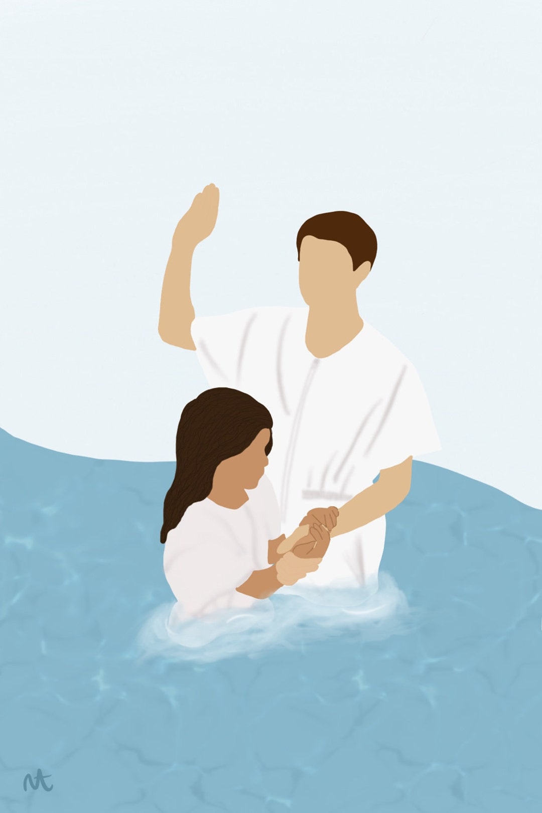 LDS Baptism Gift Portrait Girl Christian Art - Etsy