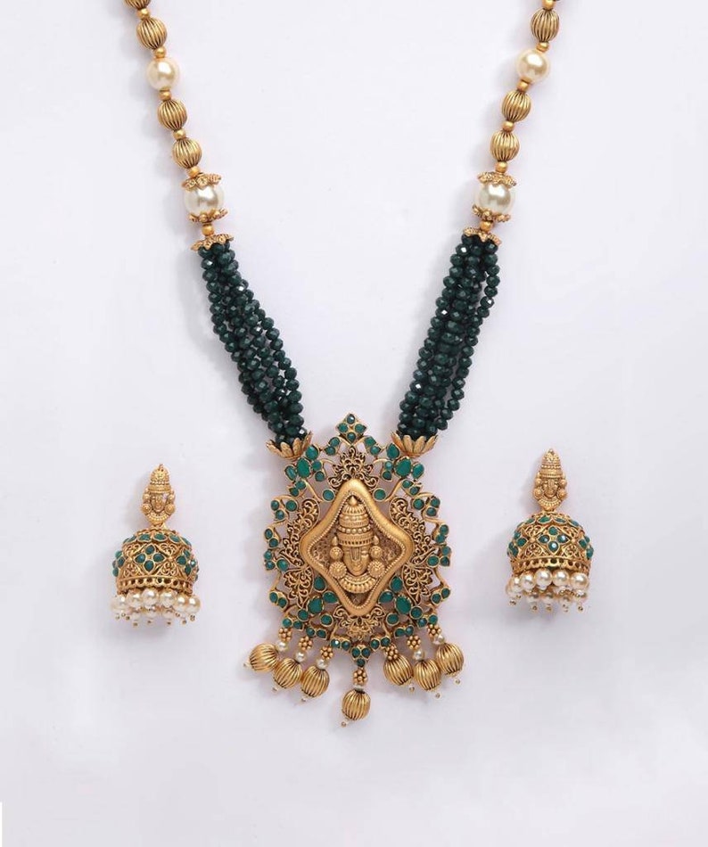 Antique Temple Jewelry Set Indian Jewelry Green Temple - Etsy