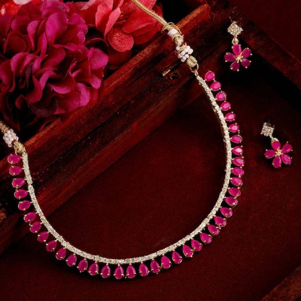 Indian Ruby Necklace - Etsy