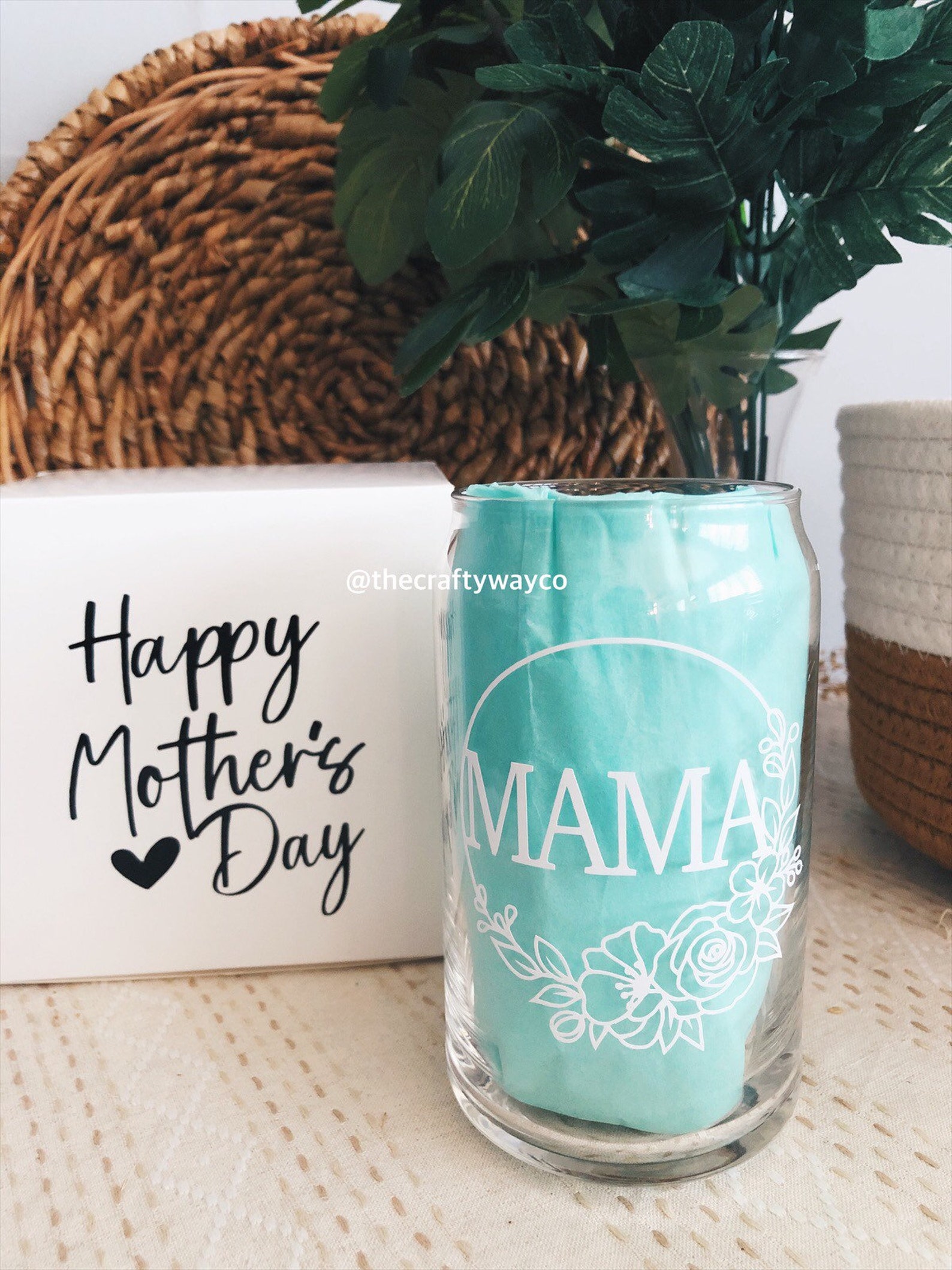 Mothers Day Gift Clear Glass Cans Mom Glass Can Beer Can | Etsy