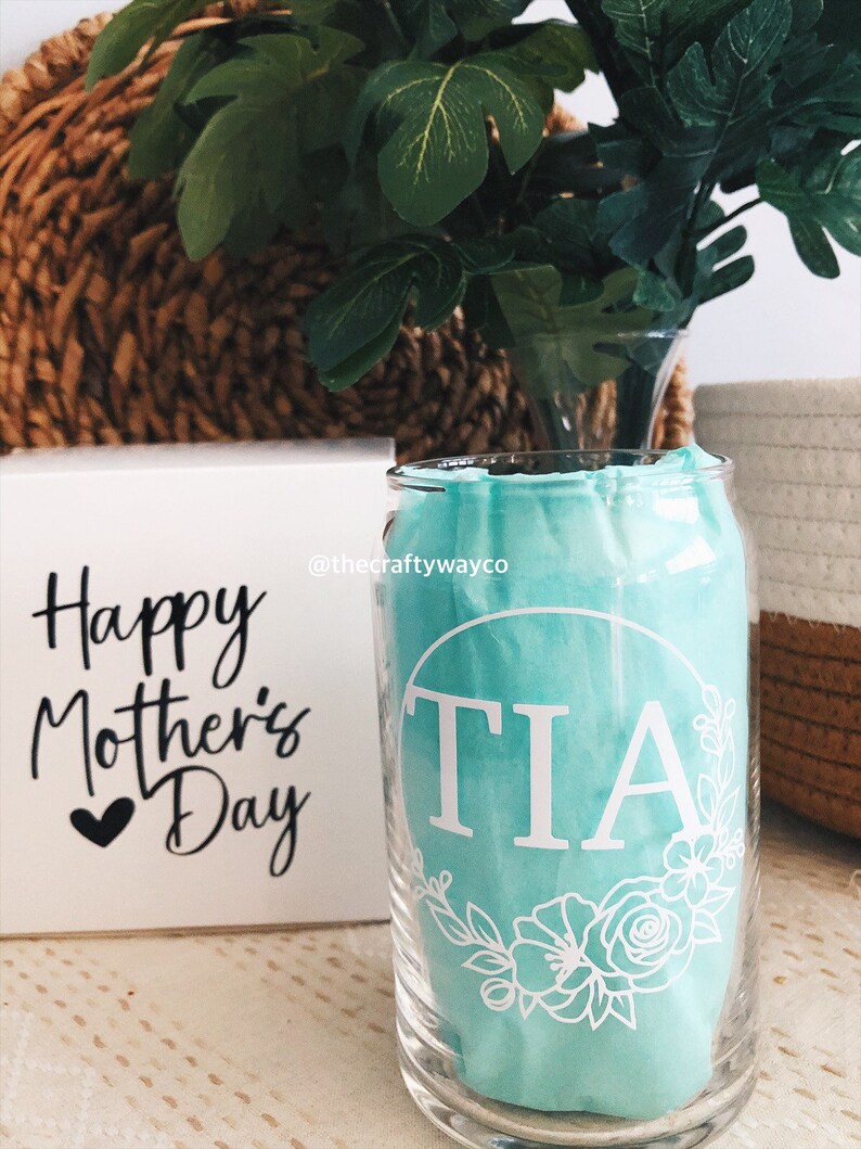 Mothers Day Gift Clear Glass Cans Mom Glass Can Beer Can | Etsy